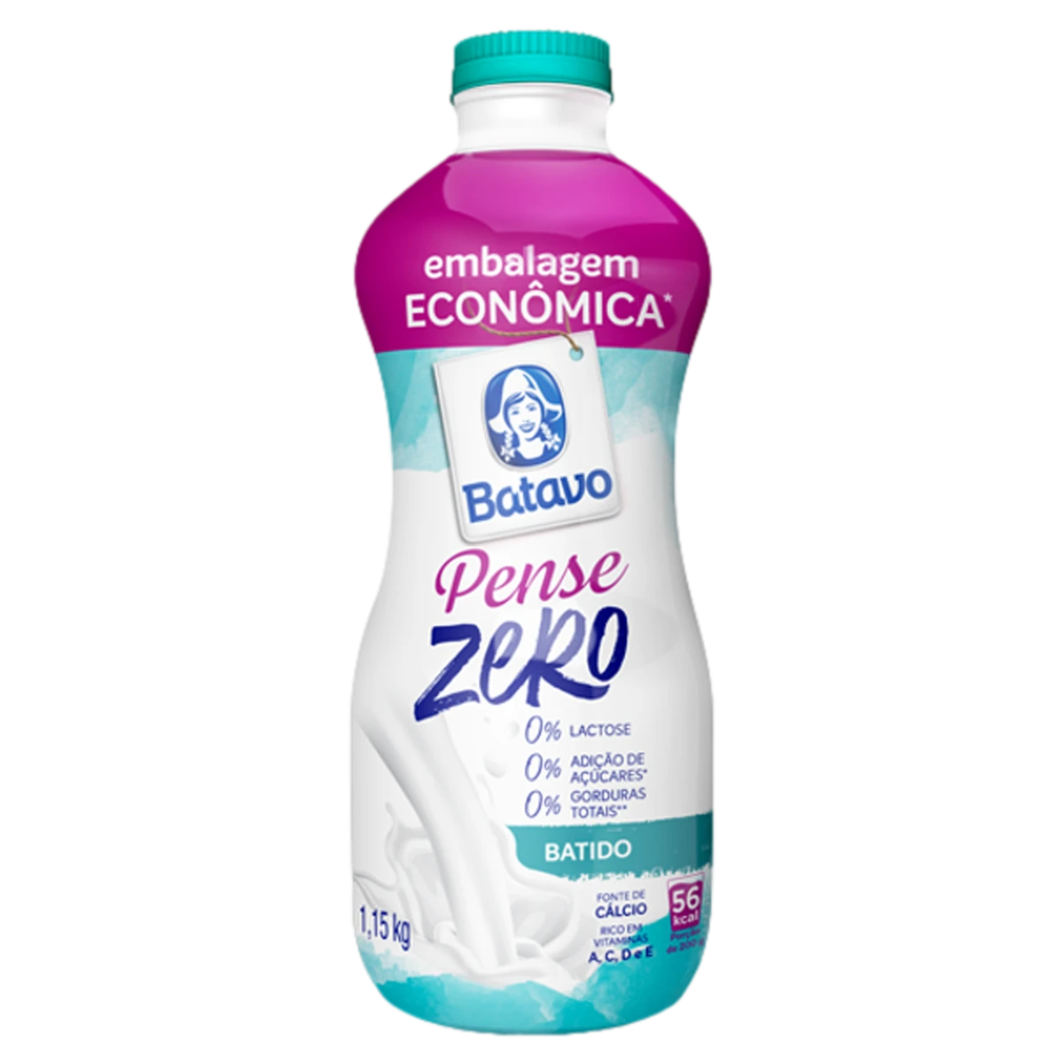 Iogurte Desnatado Batido Zero Lactose Batavo Pense Zero Garrafa 1,15kg ...